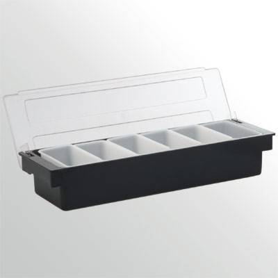 CONDIMENT HOLDER IN PLASTIC 6 SPACES WITH LID, PCO6, BAR ACCESSORIES ...